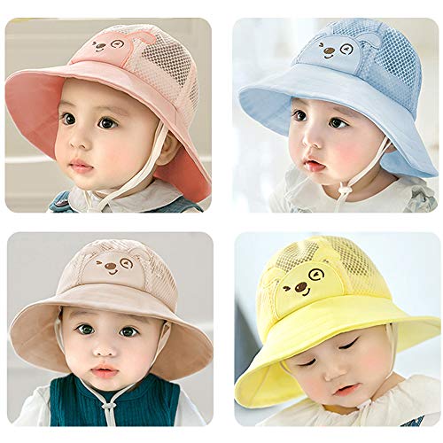 T-Models Baby Hat Compatible with Detachable Cover, Infant Protective Hats Fisherman Cap Skin-Friendly (Pink, 48yards (1-2 Years))