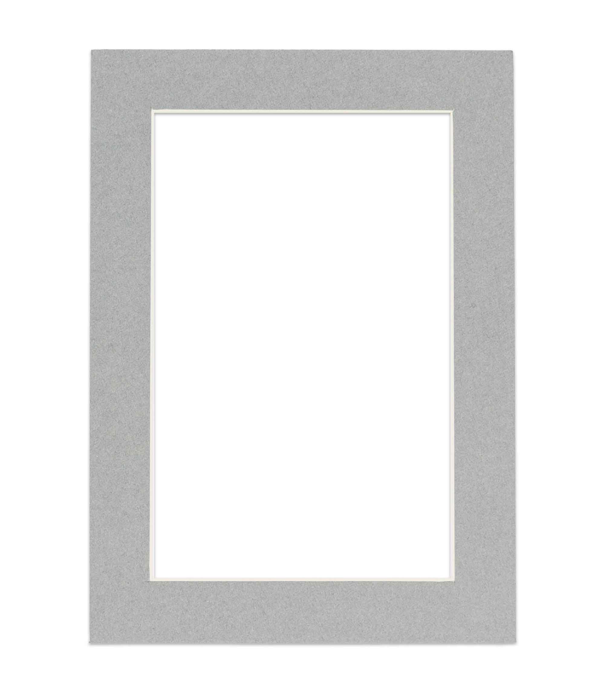16x20 Mat Bevel Cut for 12x18 Photos - Acid Free Mid Grey Precut Matboard - for Pictures, Photos, Framing - 4-ply Thickness