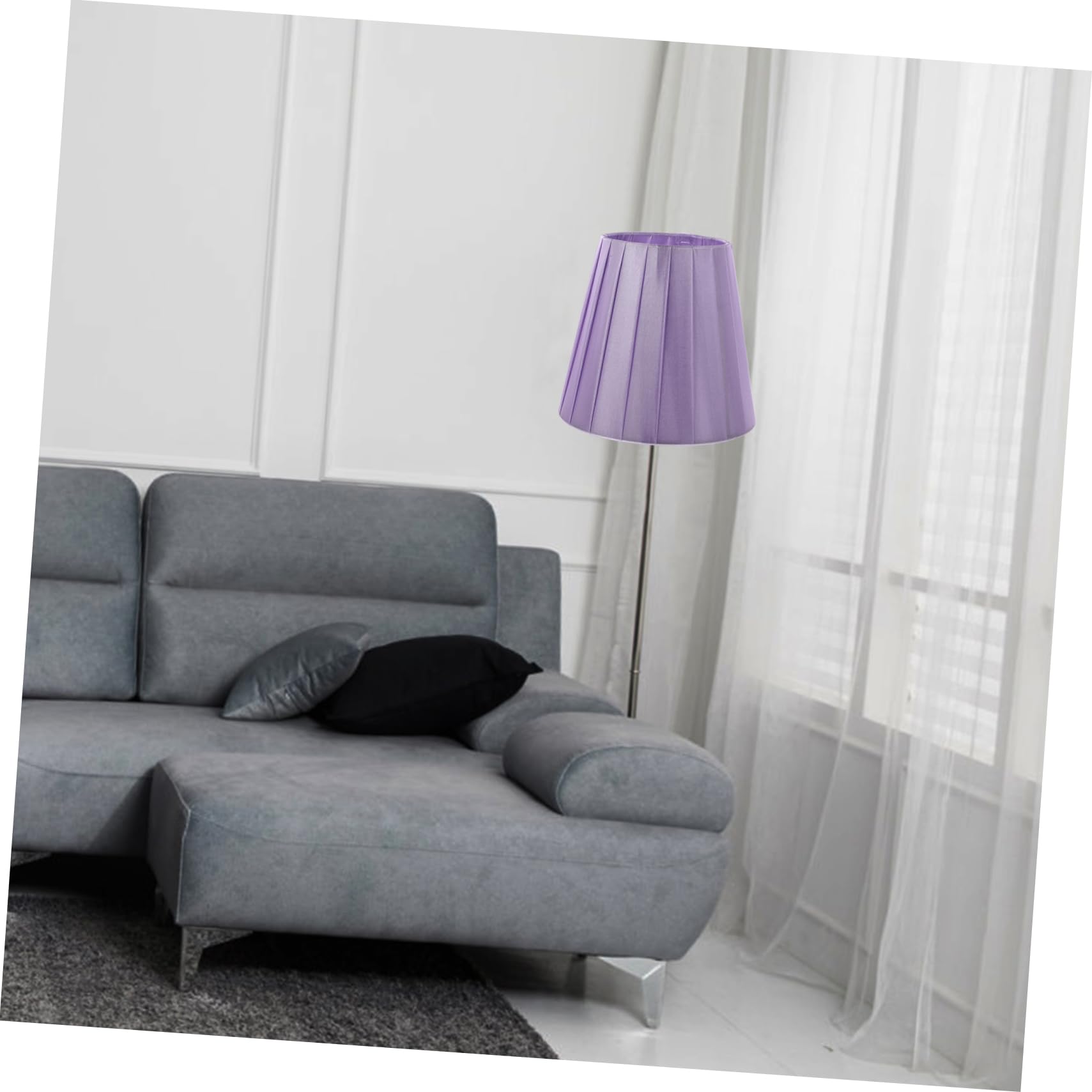 Purple Fabric Drum Lamp Shade for Table Lamps - Clip-on, 5.5x3.5x4.9 Inch