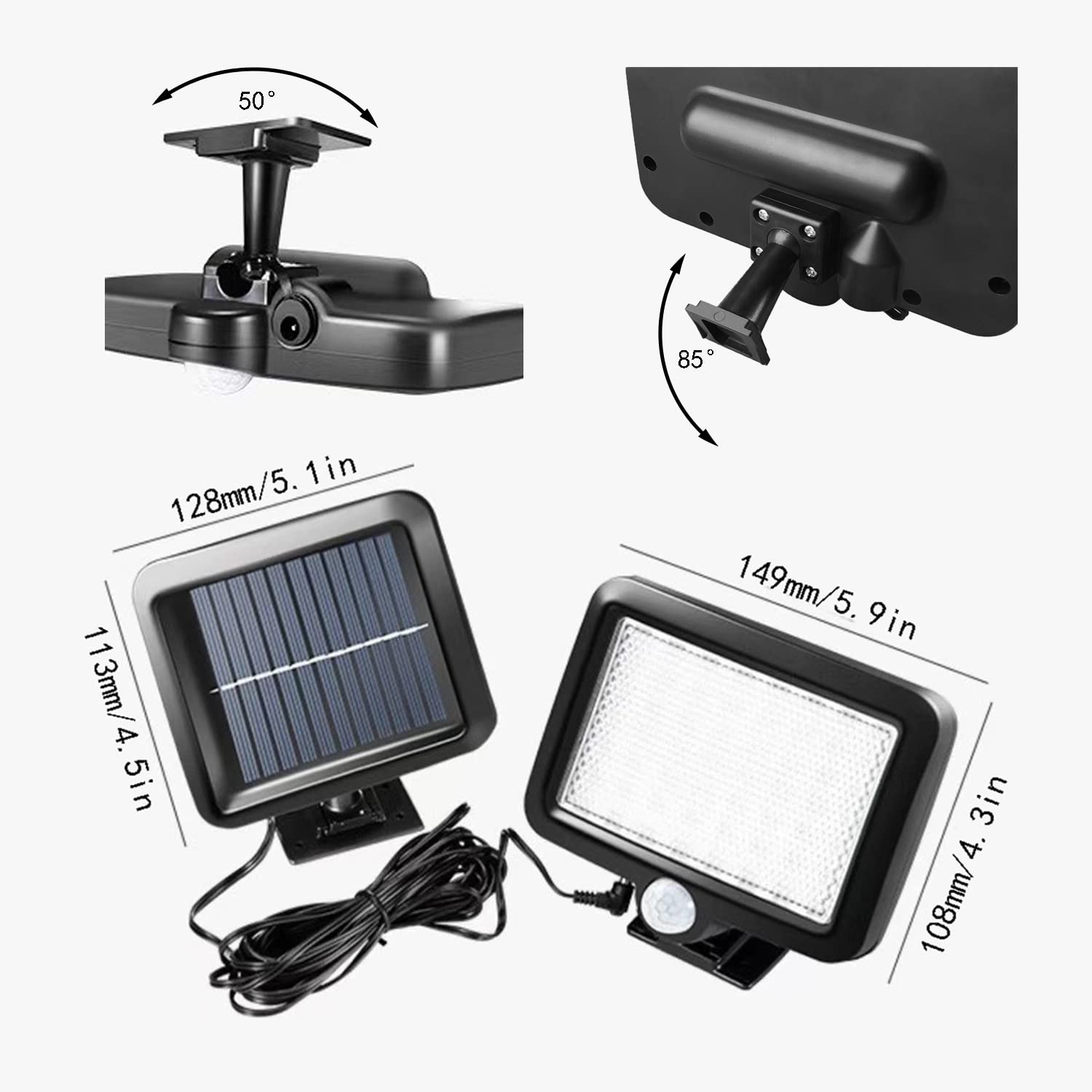 Eupterosaur Solar Lights Outdoor with Motion Detection 120°PIR Angle Solar Wall Light Outside 56 LED Security Flood Lights IP65 Waterproof for Yard Lawn Patio Barn Garden Pathway Balcony