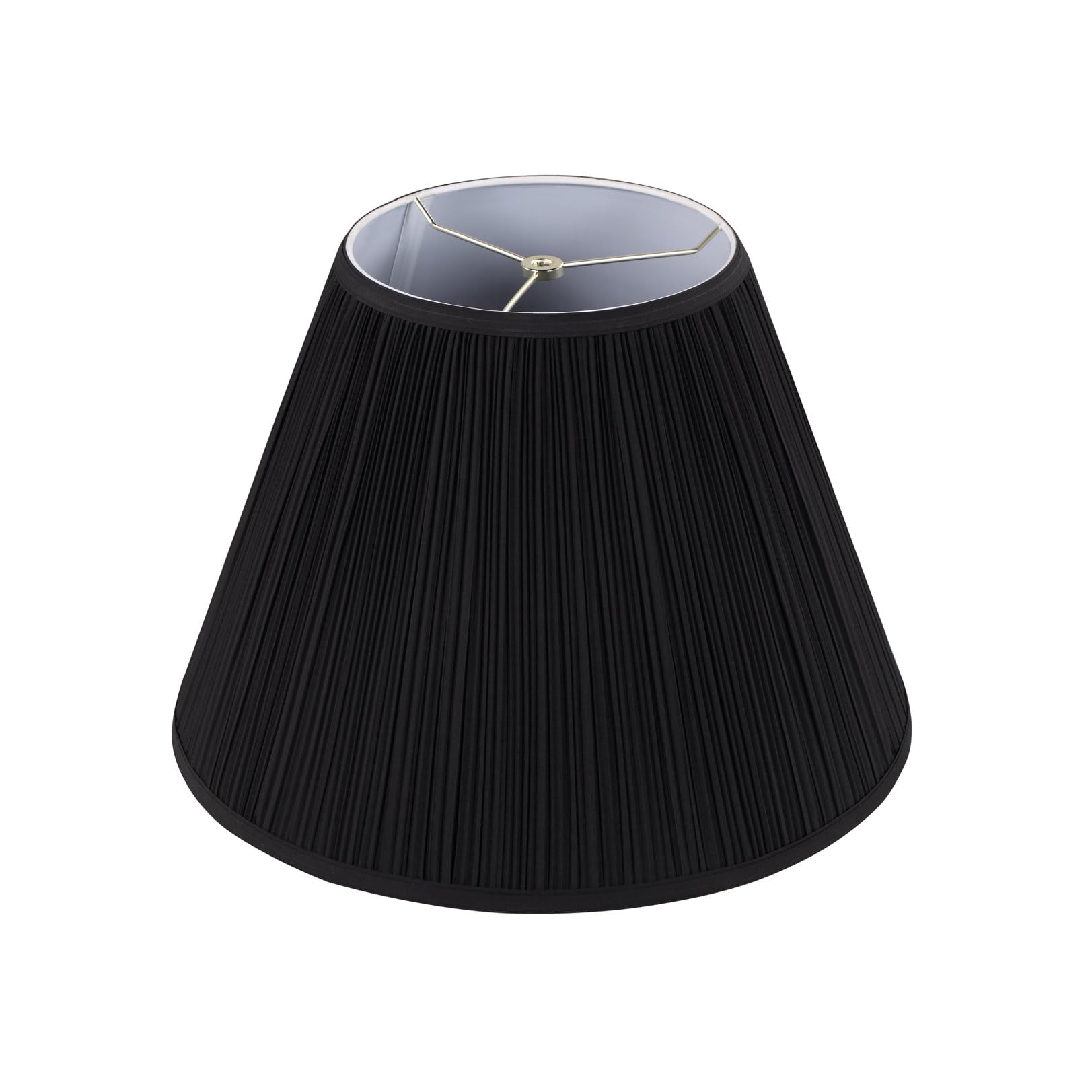 Aspen Creative 33144, Mushroom Shaped Pleated Traditional Spider Construction Lamp Shade, Black, 9" Top x 18" Bottom x 13" Slant Height