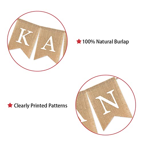 Burlap Ramadan Kareem Banner Muslim Fireplace Mantel Decoration Rustic Ramadan Kareem Bunting Banner for Mantle Fireplace Ramadan Party Decor Supplies