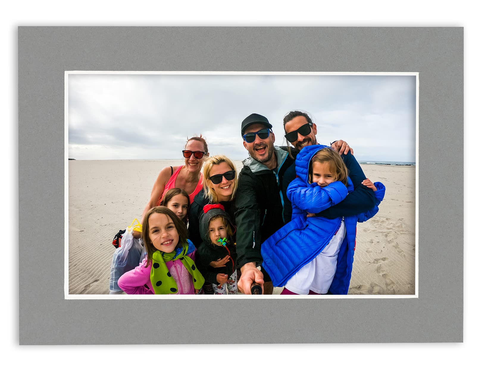 16x20 Mat Bevel Cut for 12x18 Photos - Acid Free Mid Grey Precut Matboard - for Pictures, Photos, Framing - 4-ply Thickness