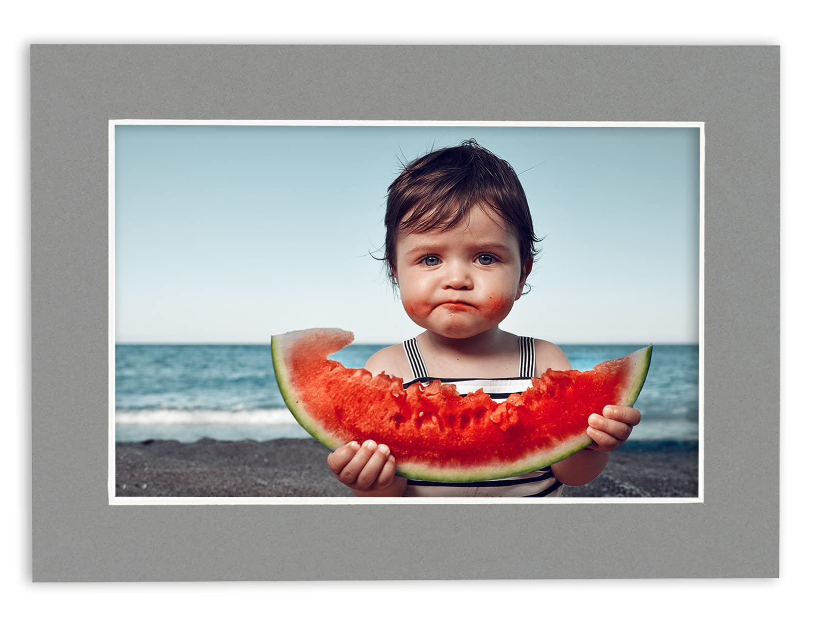 16x20 Mat Bevel Cut for 12x18 Photos - Acid Free Mid Grey Precut Matboard - for Pictures, Photos, Framing - 4-ply Thickness