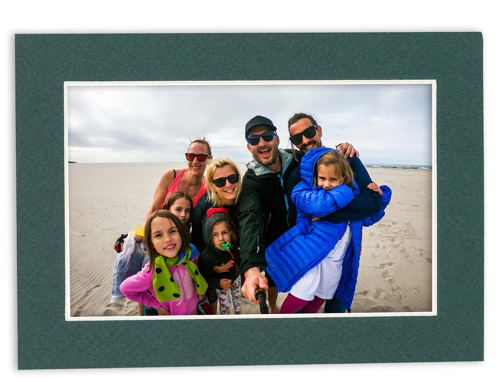 13x19 Mat Bevel Cut for 11x16 Photos - Acid Free Forest Green Precut Matboard - for Pictures, Photos, Framing - 4-ply Thickness