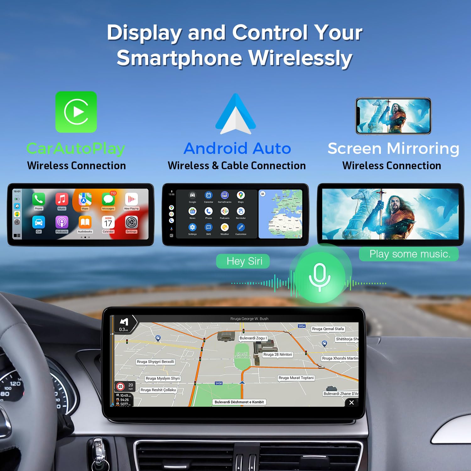 XTRONS 12.3 Inch Android 13 Car Stereo for Audi A4 S4 RS4 A5 S5 RS5 B8, IPS Touch Screen 4+64GB Global 4G Car Radio GPS Navigation Support Wireless Car Play Android Auto