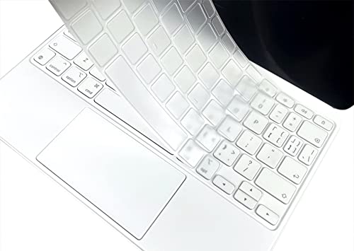 Ultra Thin TPU Keyboard Cover Protector Skin Compatible for 2022 10.9 inch iPad(10th Generation) Magic Keyboard Model A2695 & 2024 iPad Pro 11 inch M4 Chip A2836/A2837 Magic Keyboard (Clear)