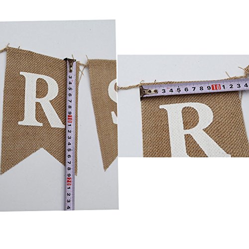 FQTANJU MR and MRS Burlap Flag, Linen, Natural fiber, Environmental, Protection, 8 Pcs Flag / Set.