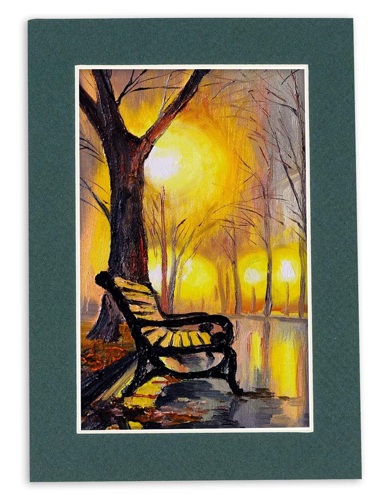 13x19 Mat Bevel Cut for 11x16 Photos - Acid Free Forest Green Precut Matboard - for Pictures, Photos, Framing - 4-ply Thickness