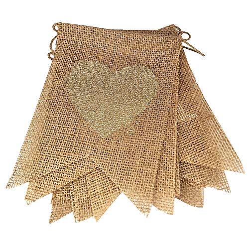 FQTANJU MR and MRS Burlap Flag, Linen, Natural fiber, Environmental, Protection, 8 Pcs Flag / Set.