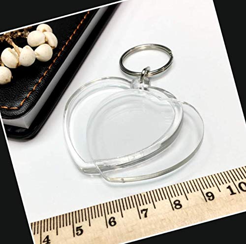 25Pcs Heart-Shaped Small Clear Acrylic Custom Personalised Insert Photo Picture Blank Frameless Frame Keychains Snap-in Key Chain Keyrings Key Holder for Family Lovers and Friends