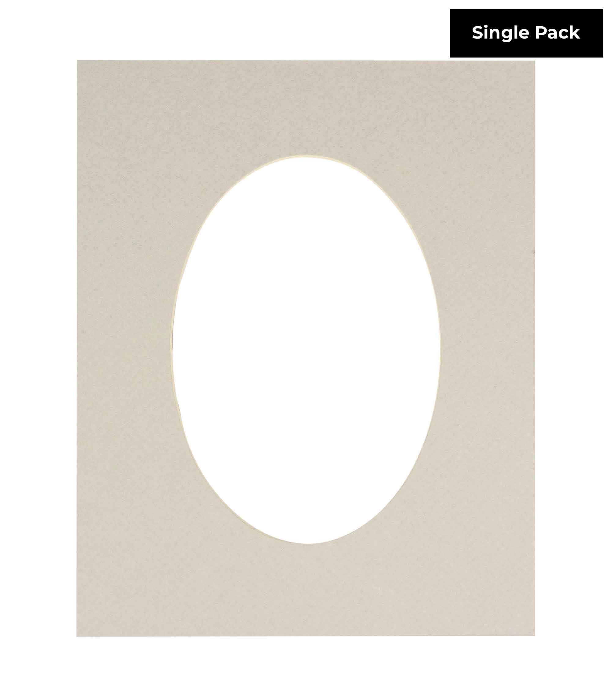 CountryArtHouse Grey Acid Free 11x14 Oval Picture Frame Mat with White Core Bevel Cut for 8x10 Pictures - Fits 11x14 Frame - Pack of 1 Matboard