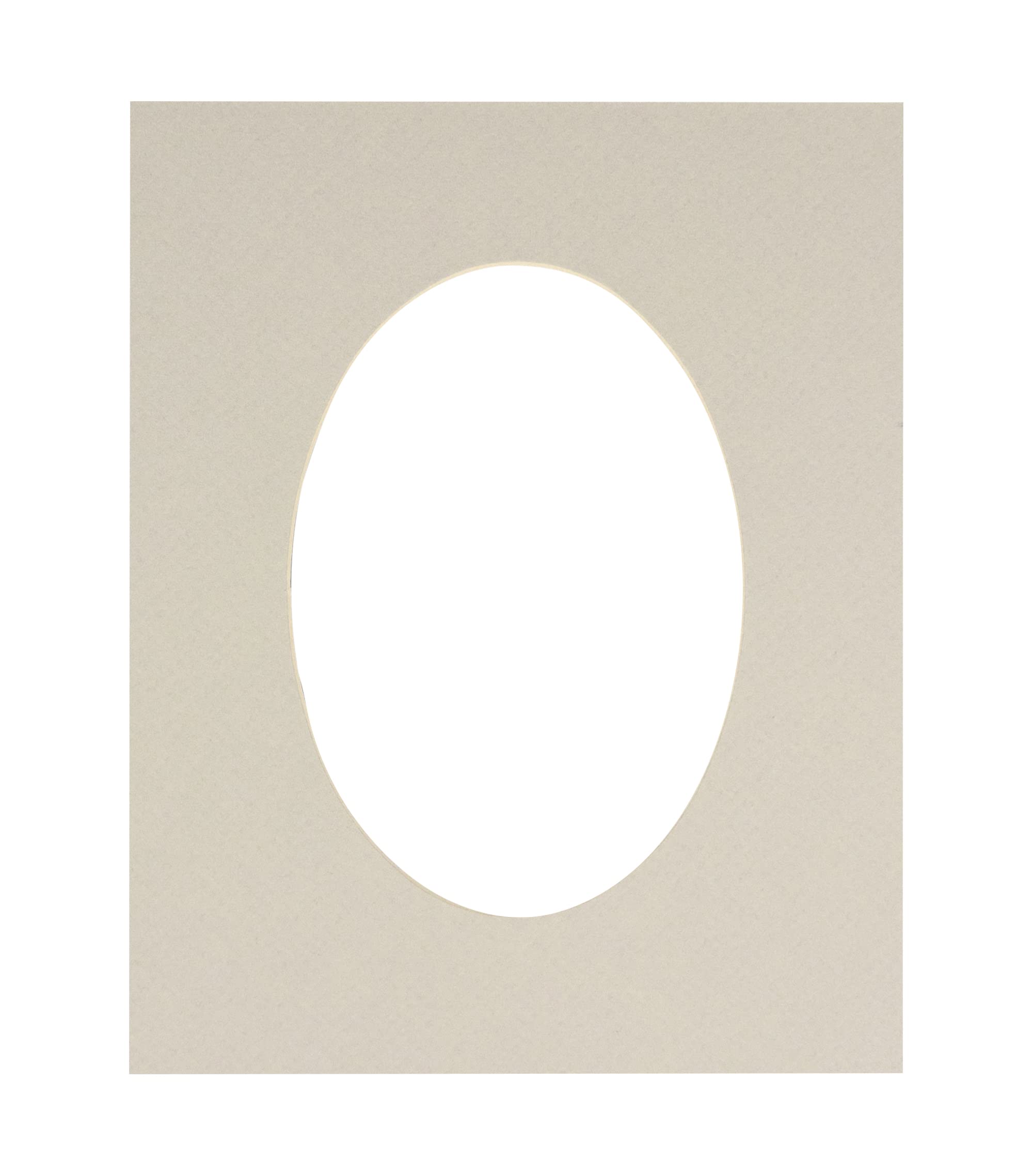 CountryArtHouse Grey Acid Free 11x14 Oval Picture Frame Mat with White Core Bevel Cut for 8x10 Pictures - Fits 11x14 Frame - Pack of 1 Matboard