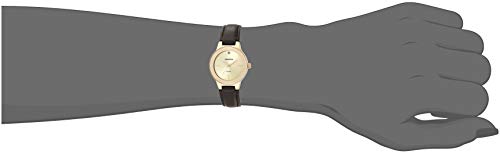 Armitron Women's Japanese Quartz Dress Watch with Leather Calfskin Strap, Brown, 14 (Model: 75/5410CHGPDB)