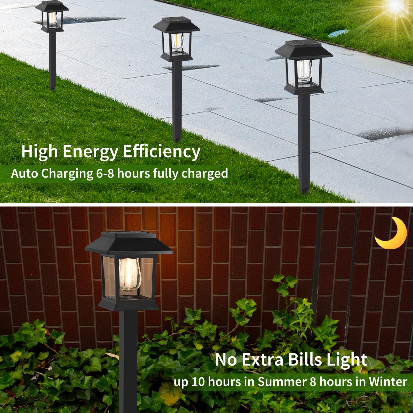 Solar Pathway Lights,10 Pack Waterproof Solar Garden Lights, Auto On/Off Solar Outdoor Lights for Your Garden, Landscape, Path, Yard, Patio, Driveway,Walkway Decor