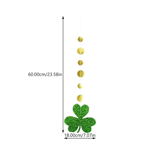 ABOOFAN Patricks Day Shamrock Decorations: 12pcs Lucky Irish Clover Steamers Four Leaf Shamrock Backdrop Banner Hanging Irish Birthday Wedding Baby Shower