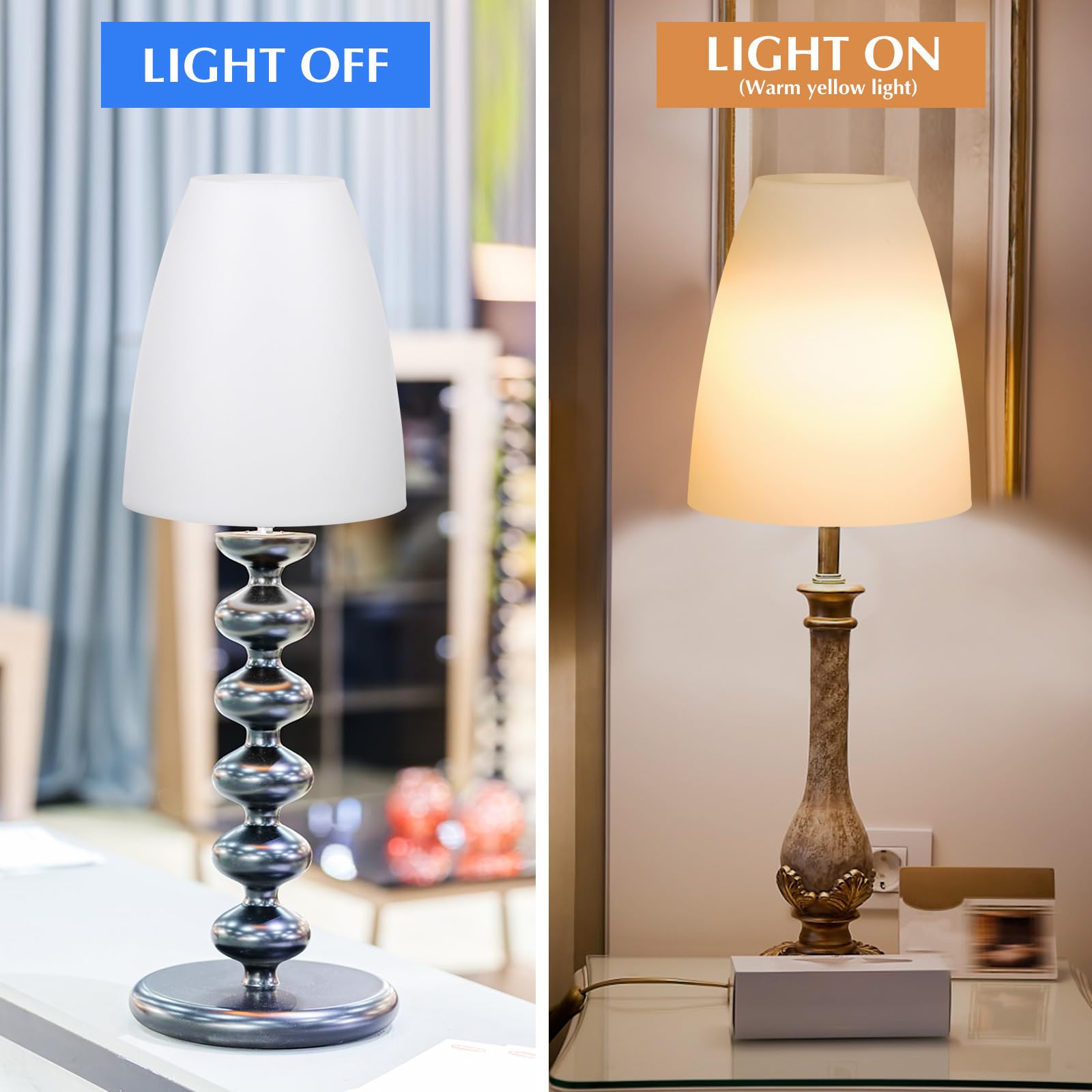 Luxshiny Sconce Shades Lamp Shade Cover 2PCS Plastic Pendant Light Cover Lampshade 11.5X10cm Oval Table Lamps Shades Floor Lamp Shade Replacement for Bedroom Table Living Room E14