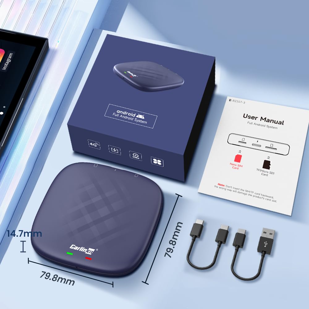 Carlinkit CarPlay Ai Box Android 13.0 System Wireless CarPlay Android Auto QCM6125 8-core 8G+128G, Multimedia Box Spotify/Netflix/YouTube Car Video, GPS+Glonass/Google Play Download Apps