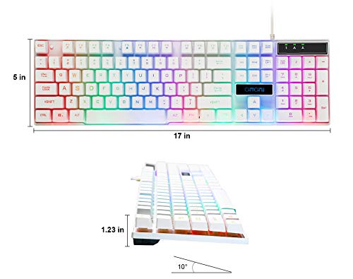 CHONCHOW Gaming Keyboard and Mouse LED Backlit Combo (White)
