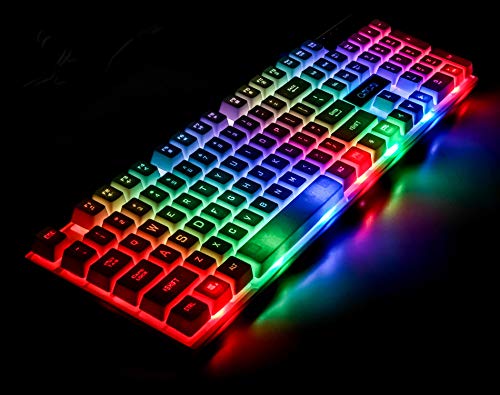 CHONCHOW Gaming Keyboard and Mouse LED Backlit Combo (White)