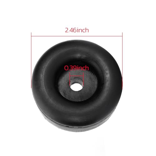 2.5" 2.5 Inches Round Rubber Bumper, Rubber Bump Stops, Feet Bumpers, Replace for Cargo Trailer Ramp Doors, and for Truck Gates (Pack of 2)