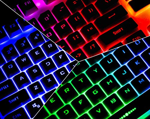 CHONCHOW Gaming Keyboard and Mouse LED Backlit Combo (White)