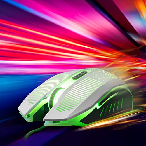 CHONCHOW Gaming Keyboard and Mouse LED Backlit Combo (White)