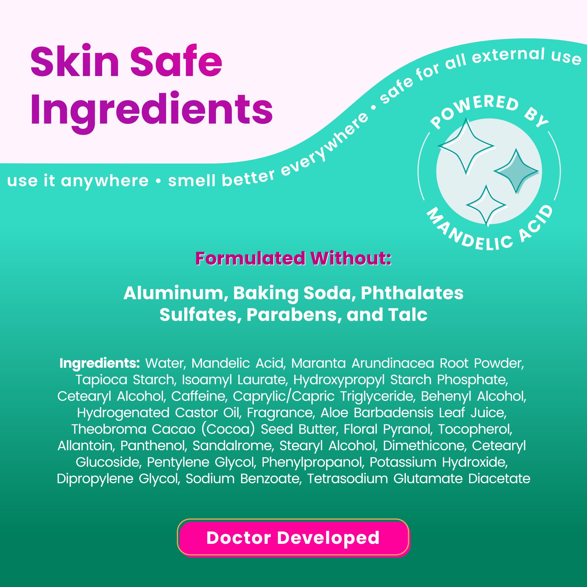 Lume Whole Body Deodorant - Invisible Cream Stick - 72 Hour Odor Control - Aluminum Free, Baking Soda Free, Skin Safe - 2.2 Ounce (Minted Cucumber)