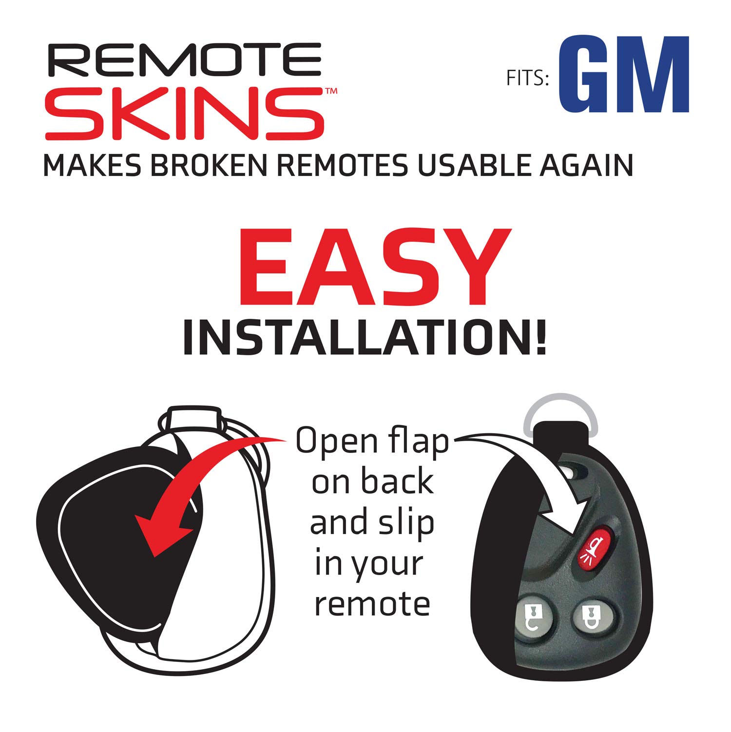 Lucky Line Flexible Remote Skin, GM Models, 1 Pack (48901) , Black