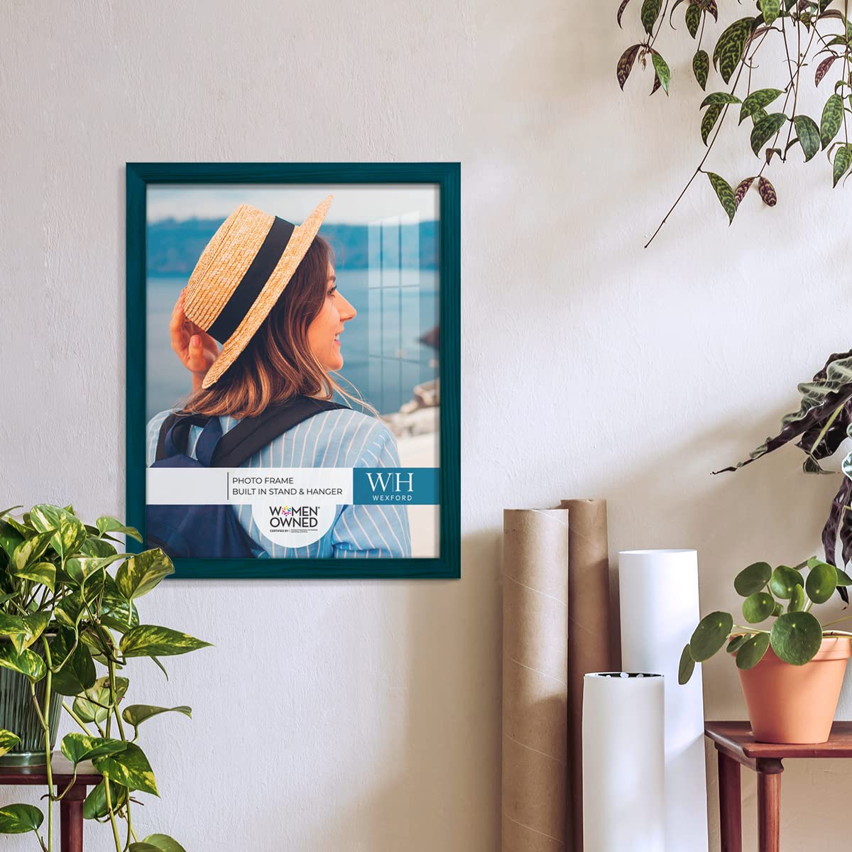 Renditions Gallery 11x14 inch Picture Frame Ocean Blue Wood Grain Frame, High-end Modern Style, Made of Solid Wood and High Definition Glass for Wall and Tabletop Photo Display
