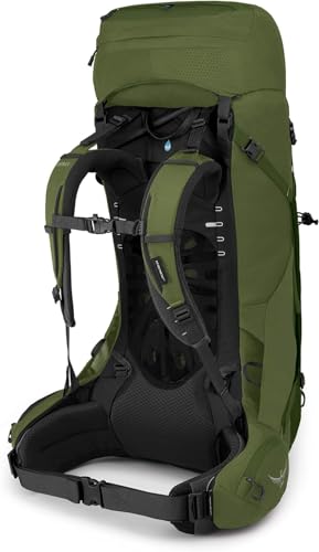 Osprey Aether 55L Men's Backpacking Backpack, Garlic Mustard Green, S/M