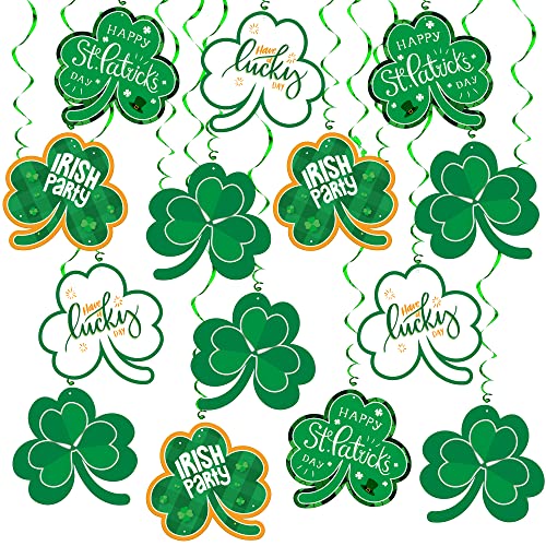 KatchOn, St Patricks Day Hanging Decorations - Pack of 30, No DIY | St Patricks Day Hanging Swirls Decorations | Shamrock Decorations | St Patricks Day Decorations | Saint Patricks Day Decorations