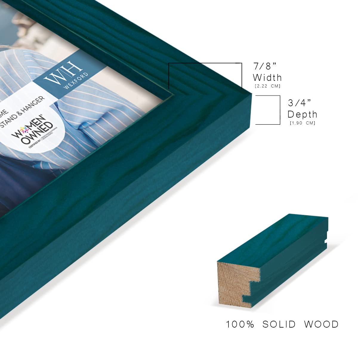 Renditions Gallery 11x14 inch Picture Frame Ocean Blue Wood Grain Frame, High-end Modern Style, Made of Solid Wood and High Definition Glass for Wall and Tabletop Photo Display