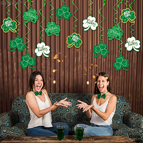 KatchOn, St Patricks Day Hanging Decorations - Pack of 30, No DIY | St Patricks Day Hanging Swirls Decorations | Shamrock Decorations | St Patricks Day Decorations | Saint Patricks Day Decorations