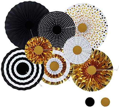 ZoZac Happy Anniversary Banner Party Hanging Paper Fans Decoration for Birthday Wedding Party