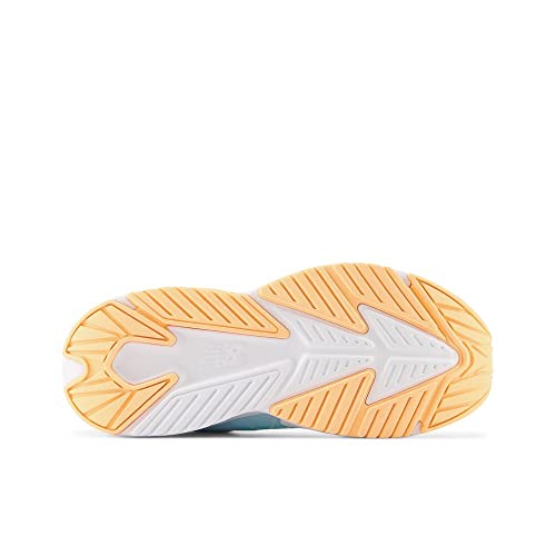 New Balance Kid's Rave Run V2 Hook & Loop Shoe, Ice Blue/Bright Cyan/Solar Flare, 1 Little Kid