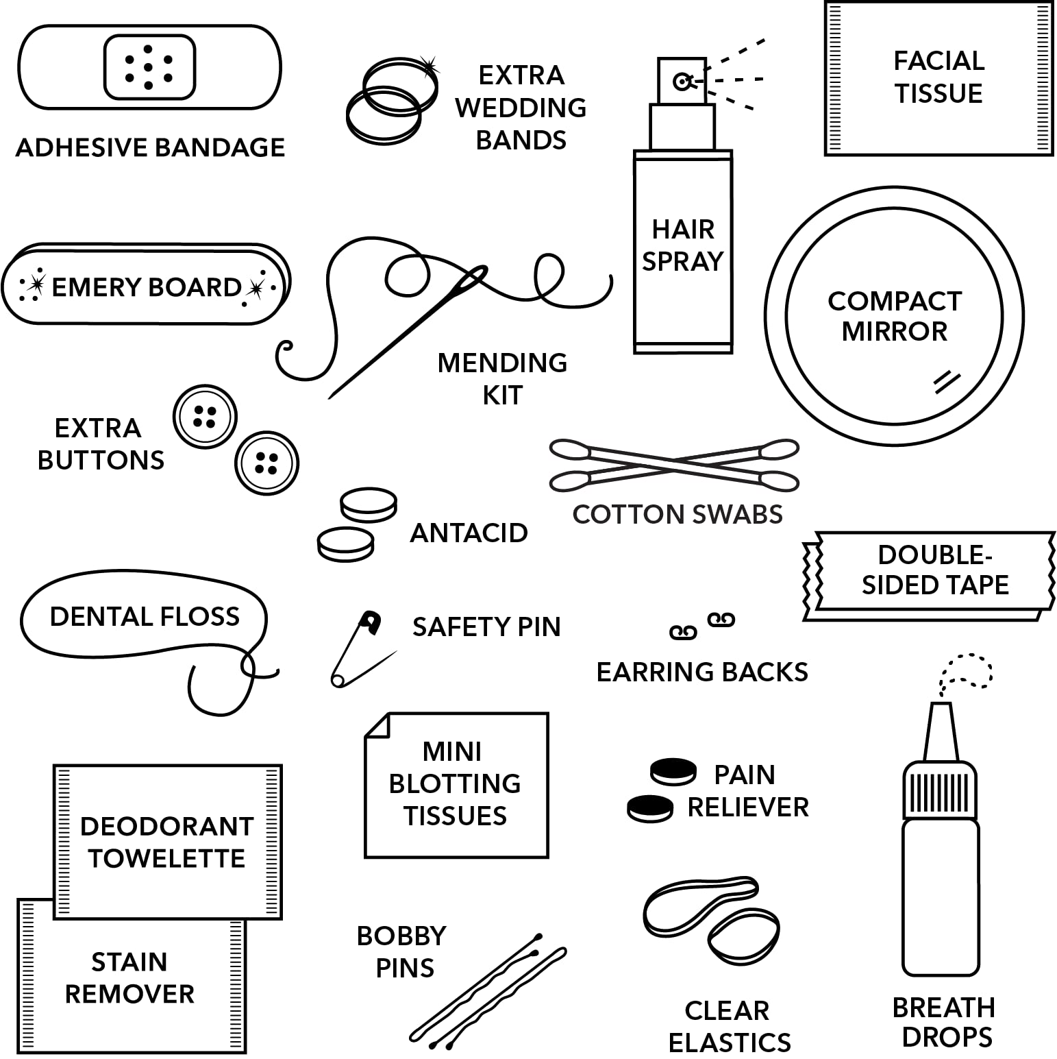 Pinch Provisions Minimergency Kit for Brides, Velvet Sage, Includes 21 Must-Have Emergency Essential Items for Your Big Wedding Day, Compact, Multi-Functional Zipper Pouch, Perfect Survival Kit Gift