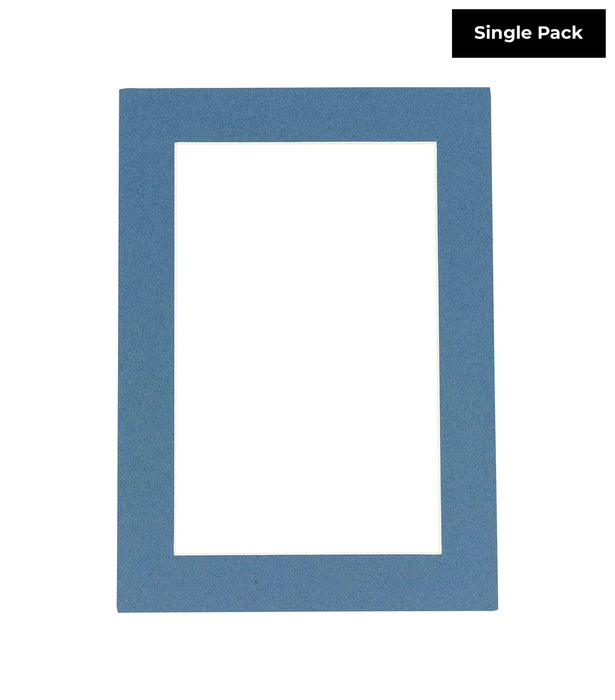 8x10 Mat Bevel Cut for 5x7 Photos - Acid Free Steel Blue Precut Matboard - for Pictures, Photos, Framing - 4-ply Thickness