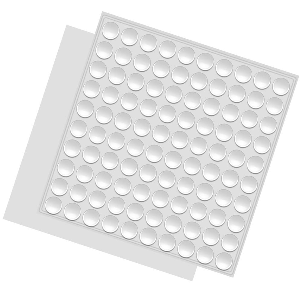 Fu Store Rubber Bumpers Clear Self Adhesive Bumper Noise Dampening Buffer Pads 100PCS 3/8 Inch Protection for Cabinet Door Drawer Wooden Floor-Hemispherical