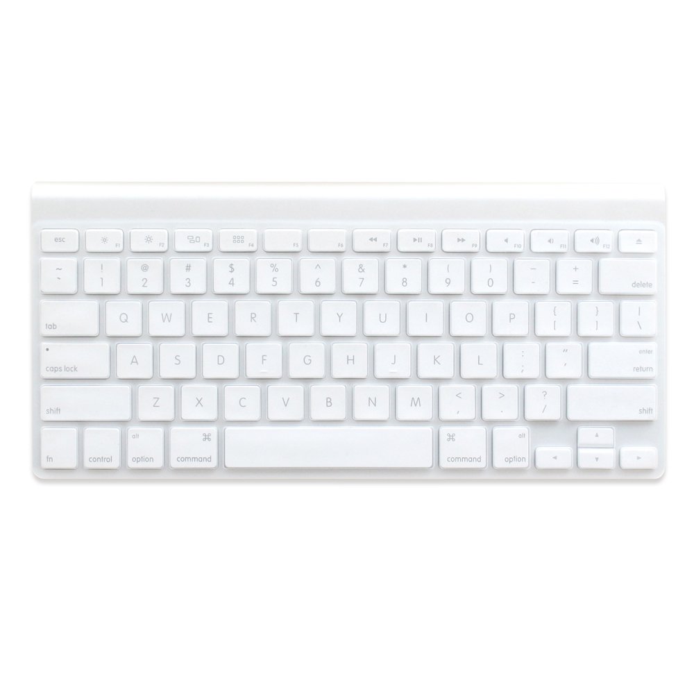 ProElife Ultra Thin Silicone Keyboard Protector Cover Skin for Apple Wireless Keyboard with Bluetooth MC184LL/B (Model A1314, U.S Layout) (Not Fits Magic Keyboard), Transparent