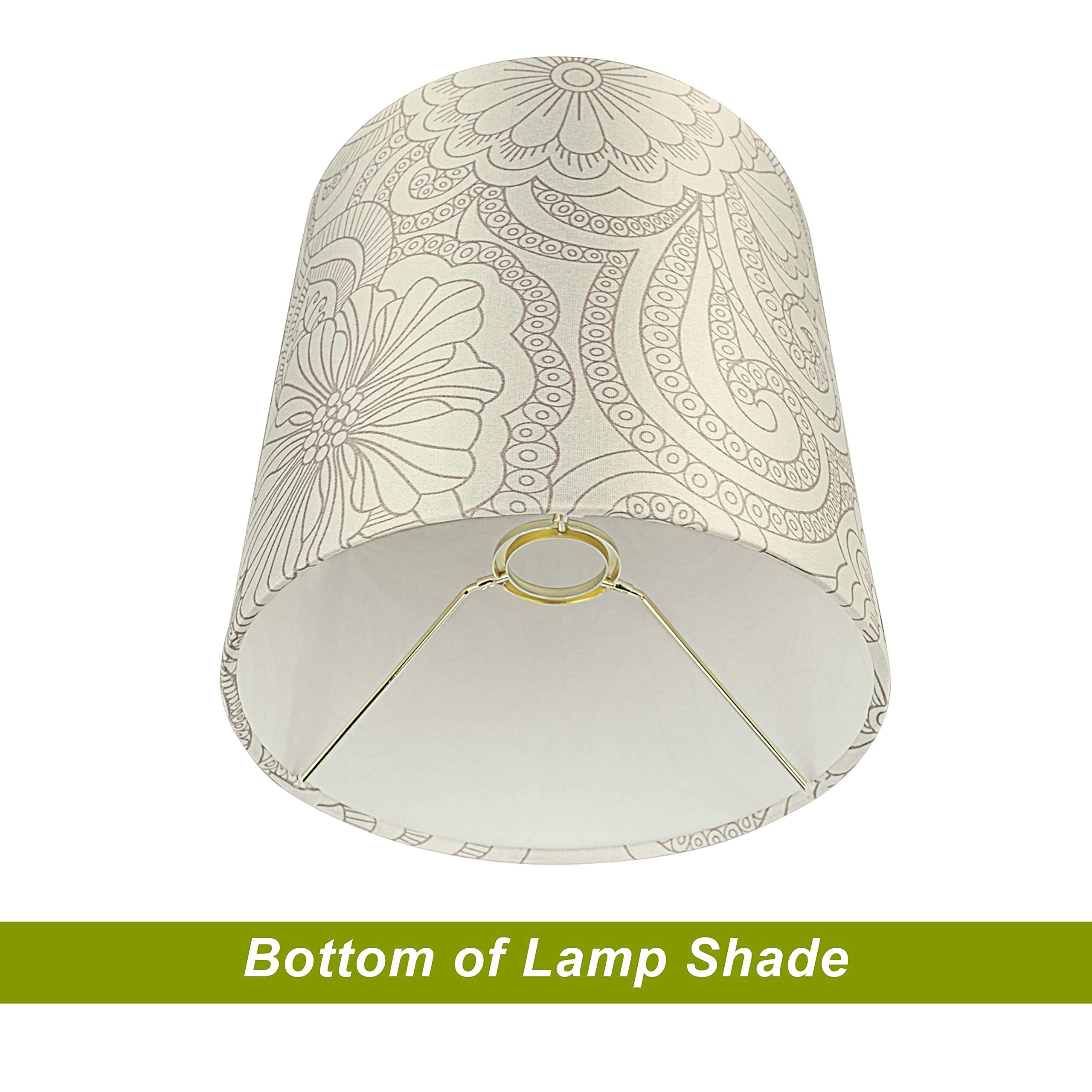 Aspen Creative 58402, Drum Uno Lamp Shade, White & Grey, 10" Top x 10" Bottom x 10" Height, Slip UNO 36mm