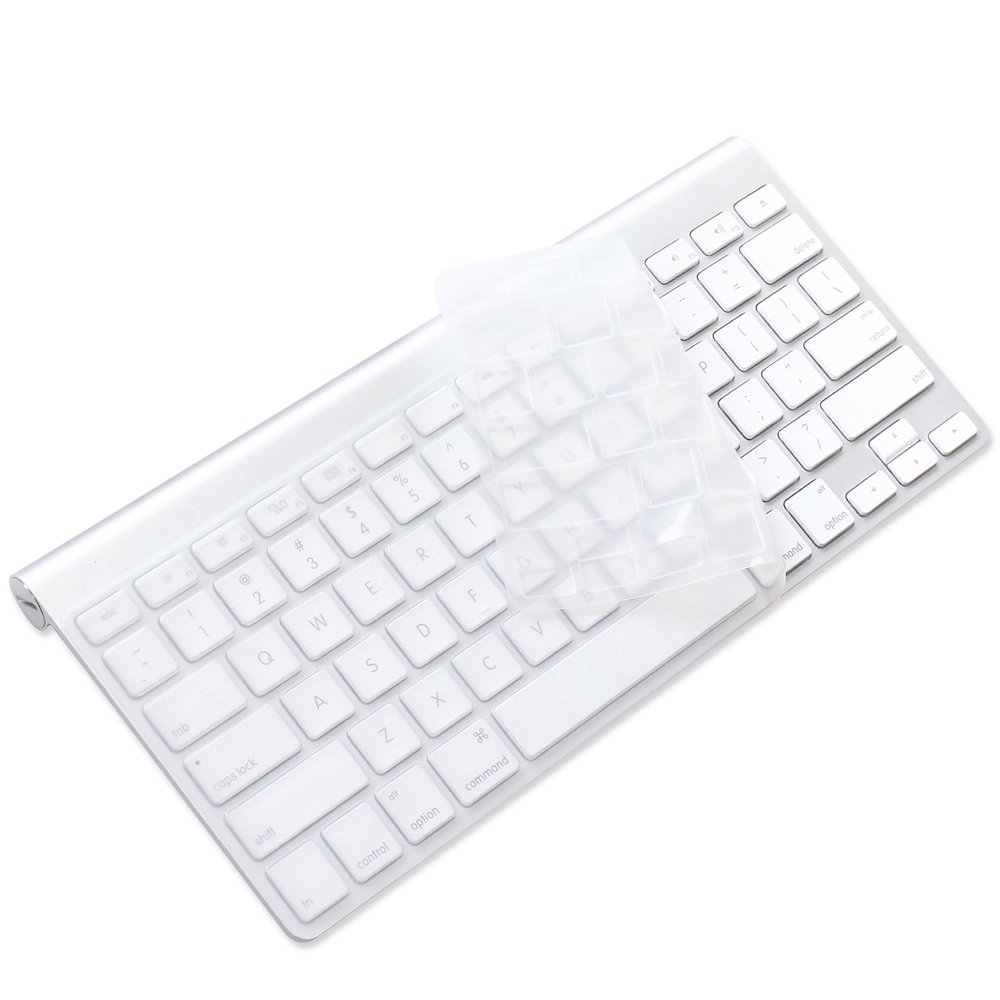 ProElife Ultra Thin Silicone Keyboard Protector Cover Skin for Apple Wireless Keyboard with Bluetooth MC184LL/B (Model A1314, U.S Layout) (Not Fits Magic Keyboard), Transparent