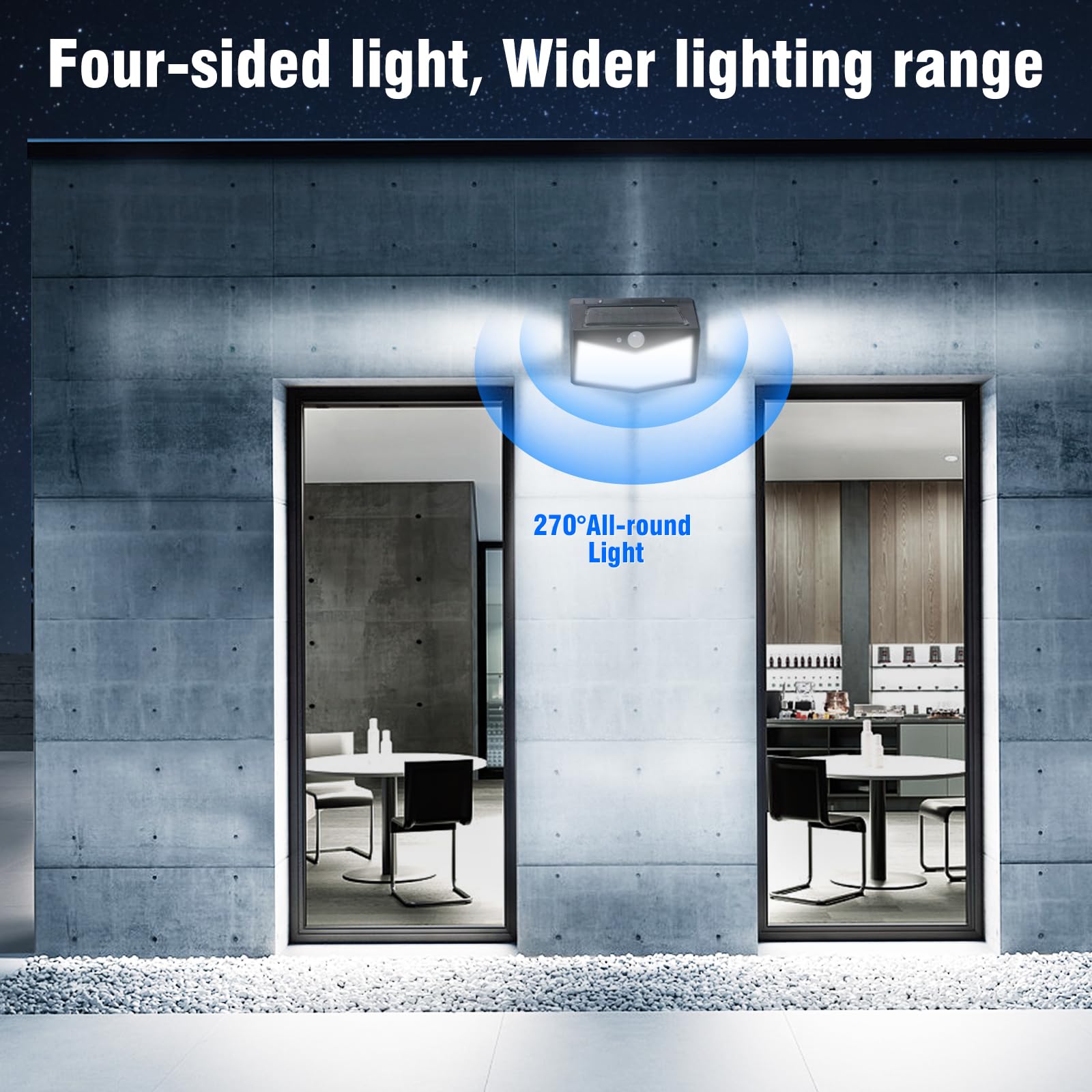Solar Lights Outdoor 212 LED Bright Beads Solar Wall Lights with 3 Lighting Modes and Motion Sensor Waterproof LED Solar Outdoor Lights Solar Powered with 270°Wide Angle for Patio Yard Fence Garage