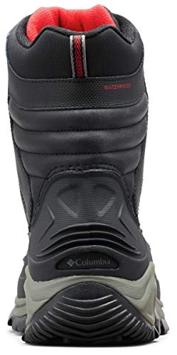 Columbia Men's Bugaboot III Wide Mid Calf Boot, Black, Bright red, 11.5 Wide US