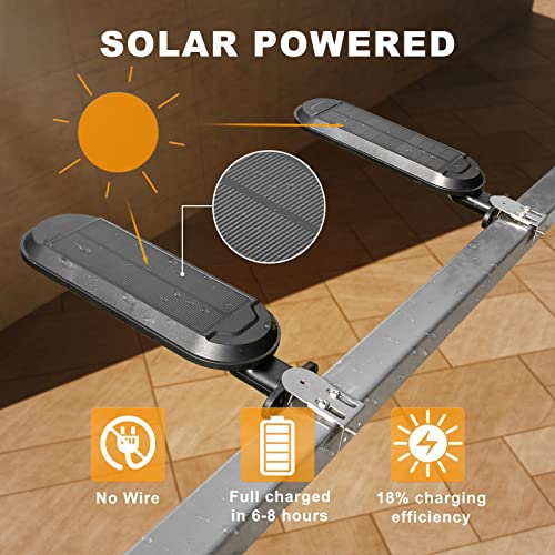 ZAYHOUL Motion Sensor Outdoor Solar Lights, 2 Pack 18 LED Solar Gutter Lights, Battery Powered Motion Activated Security Lights, Waterproof Solar Light for Porch Garage Garden Yard Fence Patio.