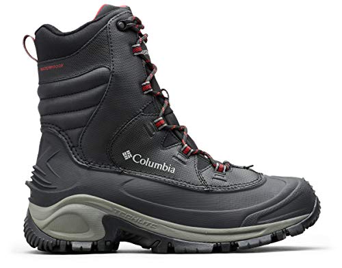 Columbia Men's Bugaboot III Wide Mid Calf Boot, Black, Bright red, 11.5 Wide US