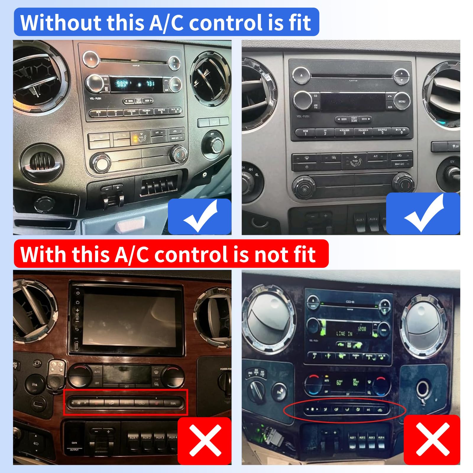 Qualcomm Car Radio for Ford F250 F350 2009-2012 F450 F650 2009-2016 Stereo Replacement Carplay Android Auto Upgrade 12.1 Inch 2K IPS Touch Screen Android 13 Tesla Style Head Unit Navigation