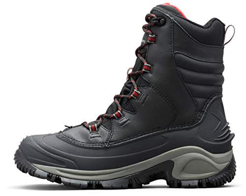 Columbia Men's Bugaboot III Wide Mid Calf Boot, Black, Bright red, 11.5 Wide US