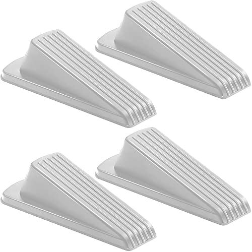 Vanleonet Door Stoppers,4 Pack Premium Rubber Door Stop Wedge, Prevent The Lock-Outs,Floor Sturdy Stackable Door Stop for Carpet Heavy Duty Door