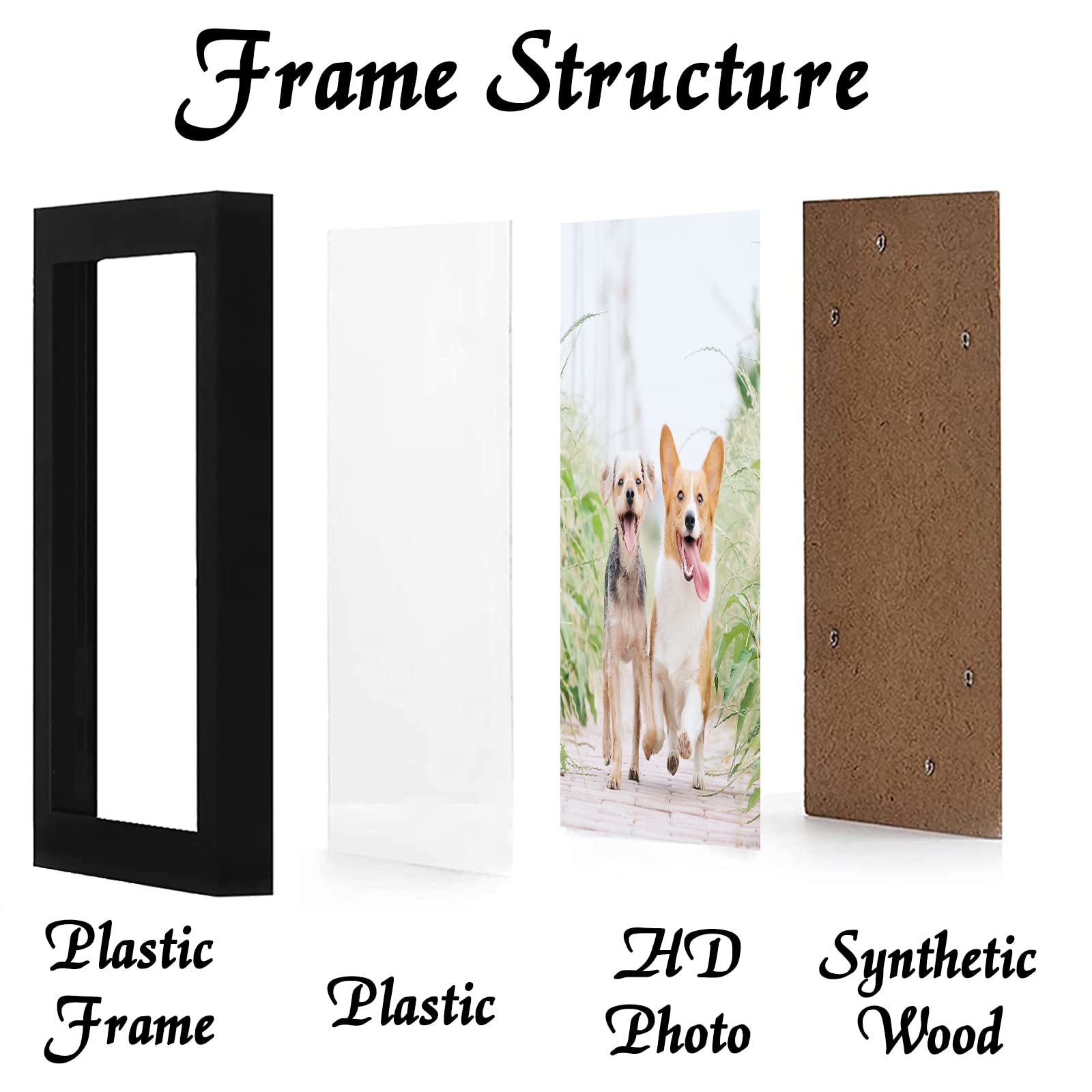 icariery 11x14 Picture Frame Set of 2, Black Photo Frames High Transparent Wall Gallery Desktop Horizontal Vertical for Canvas Collage Photo Poster Certificate 11 x 14 inches